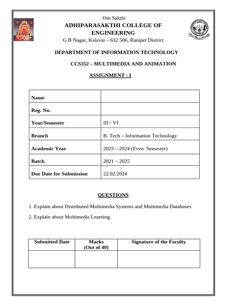 Assignment Front Page - Mma - It | PDF