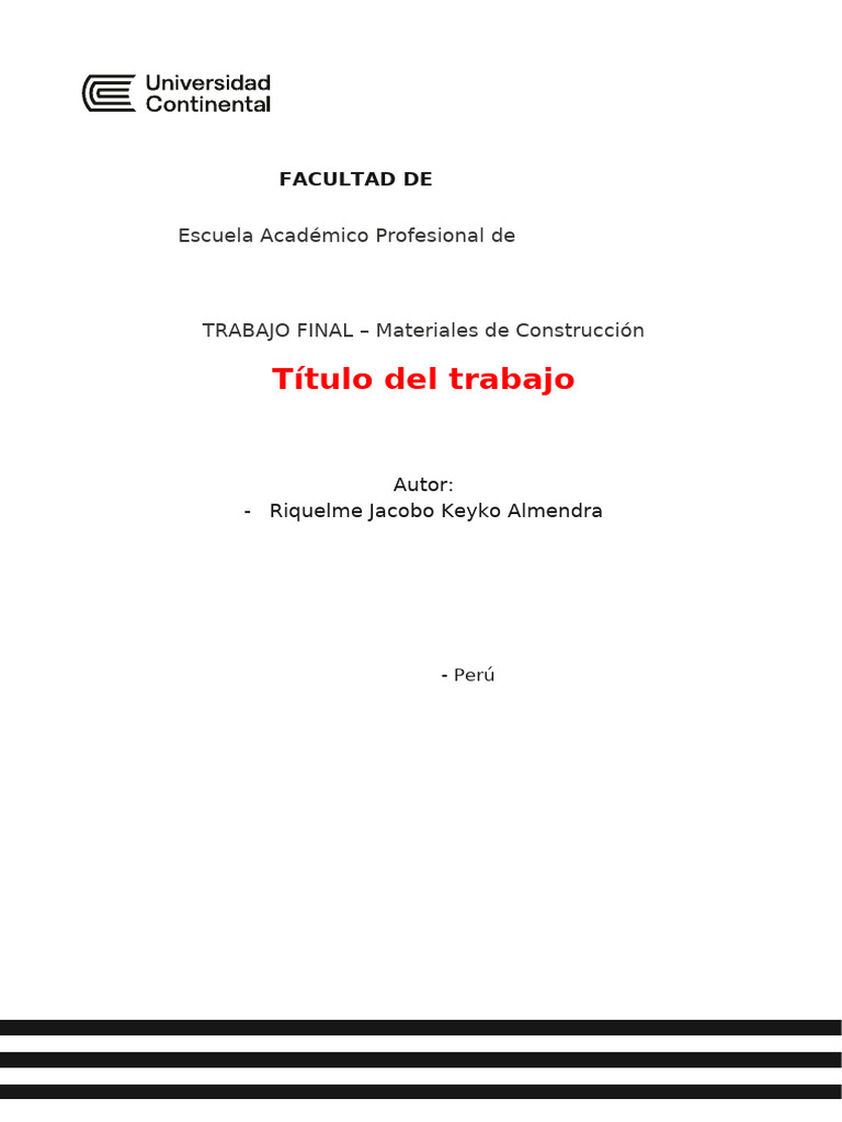 Caratula Trab. Final - Materiales de Construcción | PDF
