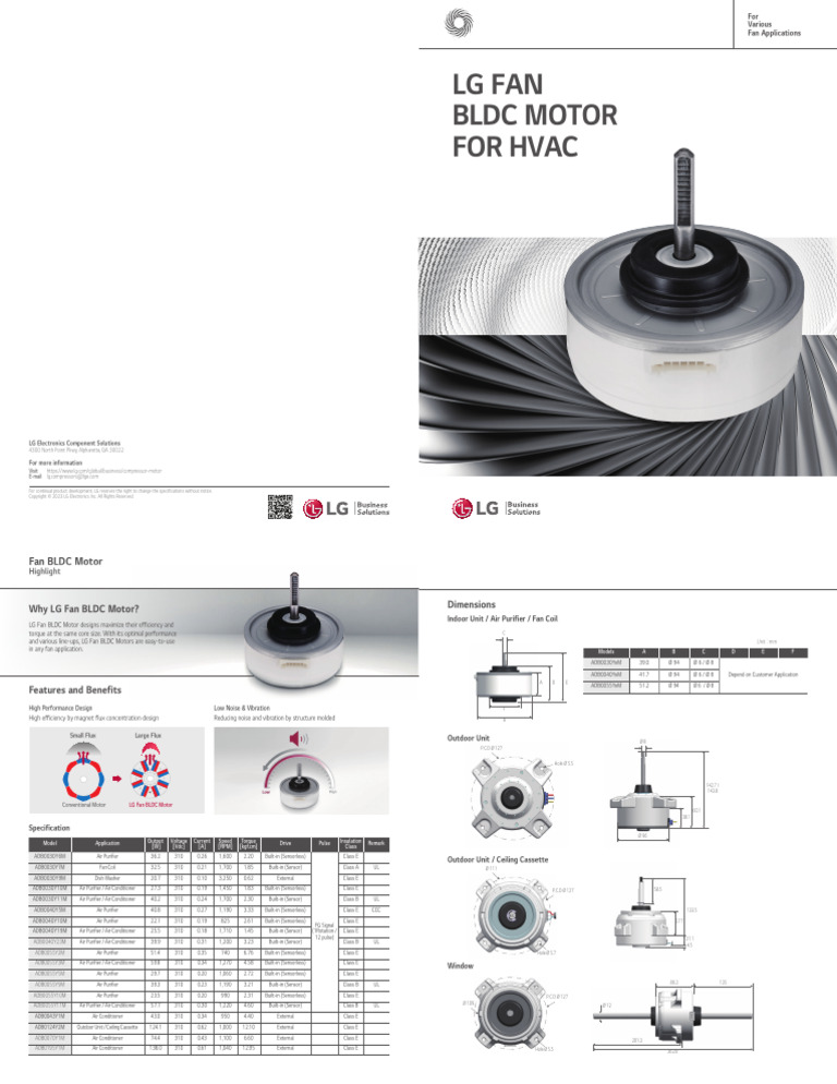 LG Fan Motor Leaflet (20240807 185717) | PDF | Electric Motor ...