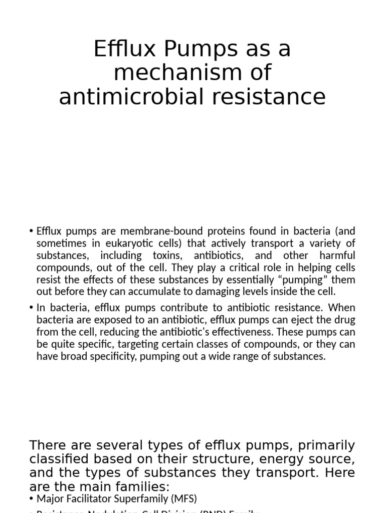 Efflux Pumps As A Mechanism of Antimicrobial Resistance | PDF ...