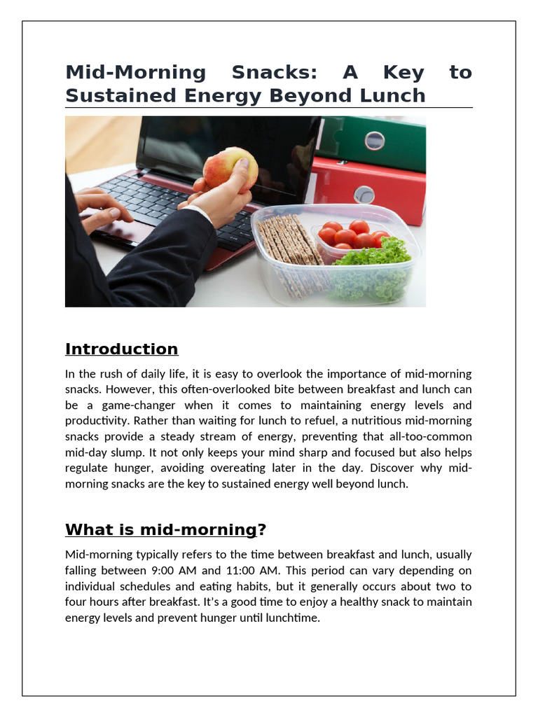 TBR - Benefits of Mid-Morning Snack | PDF | Chocolate | Whole Grain
