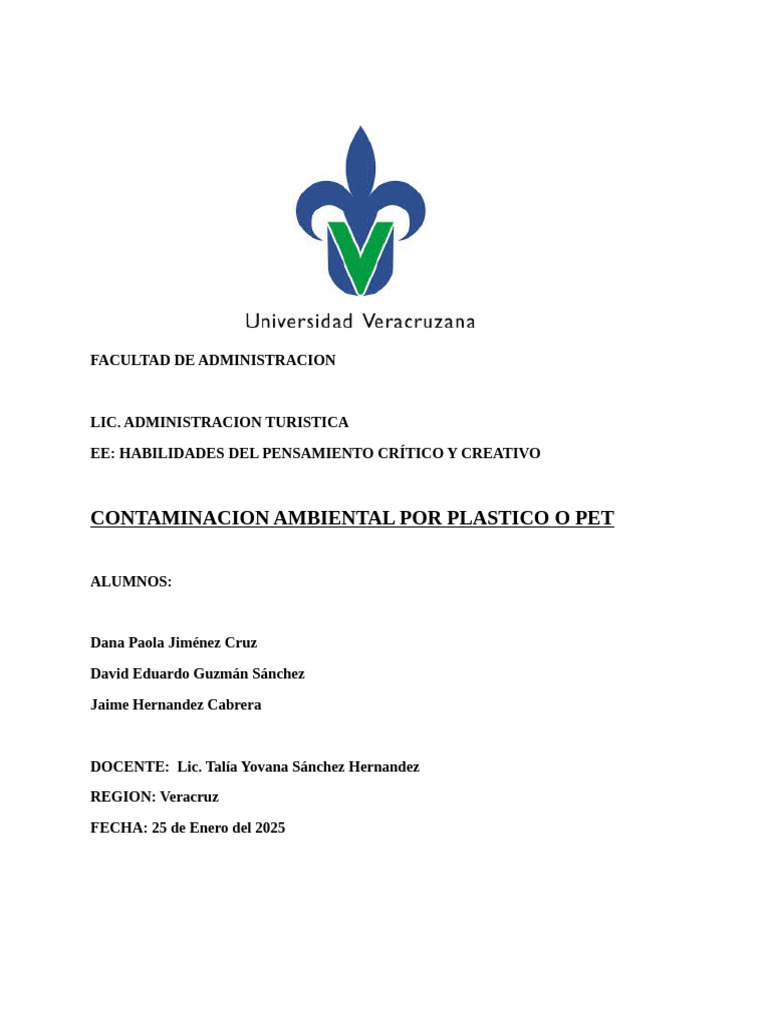 Proyecto Integrador Presentacion | PDF | Residuos | Contaminación