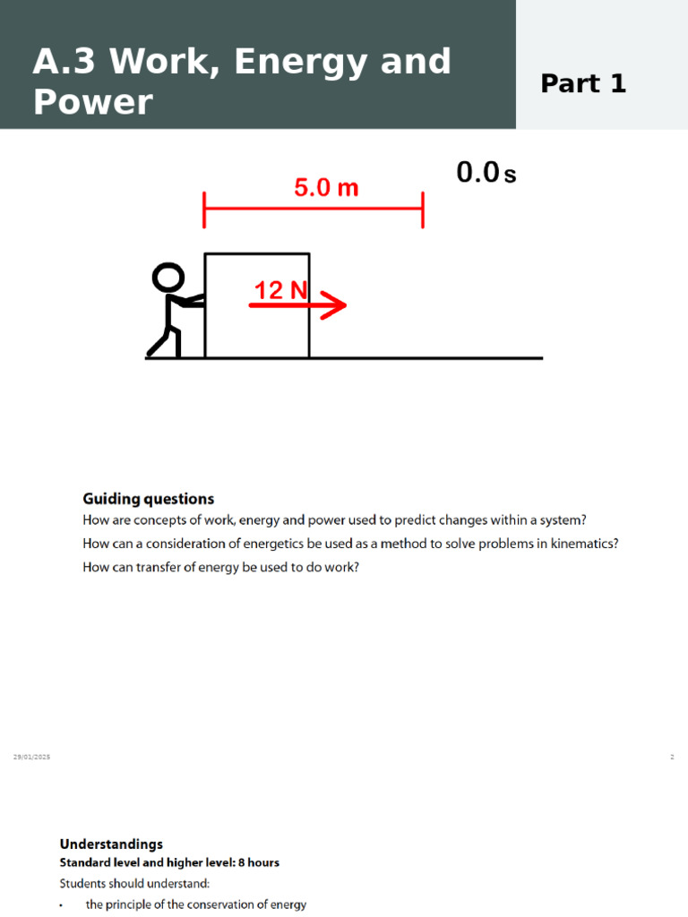 Grade 11 A.3 Work - Energy - and - Power Part 1 2024-2025 | PDF | Force ...