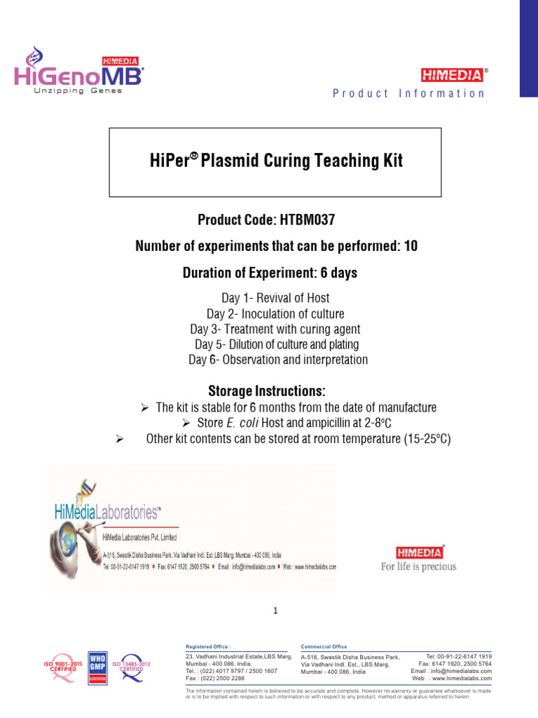 Plasmid Curing Practical | PDF | Plasmid | Dna