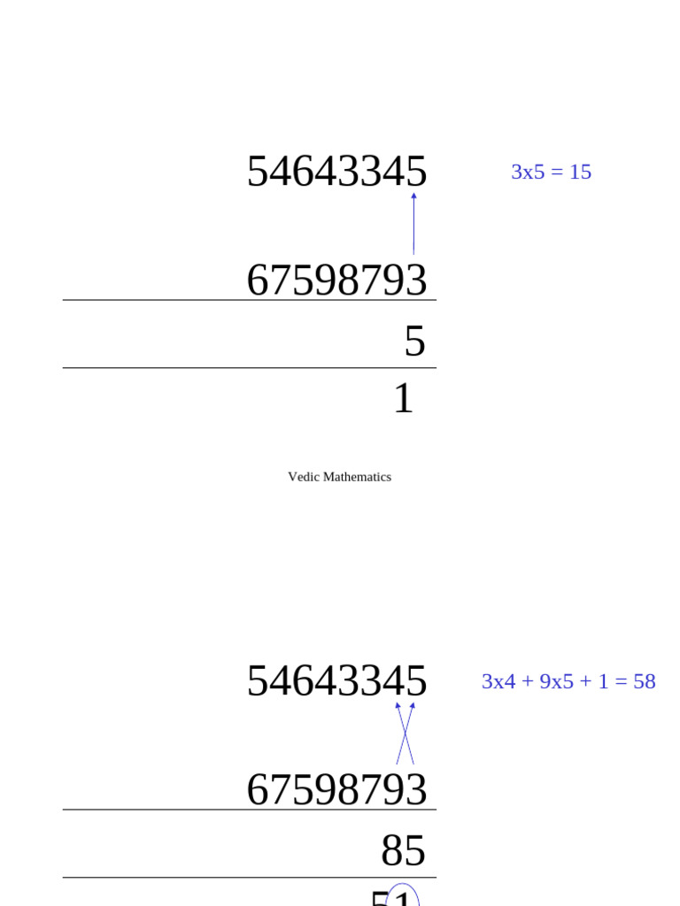 Vedic Mathematics Calculation Examples | PDF | Mathematics | Science