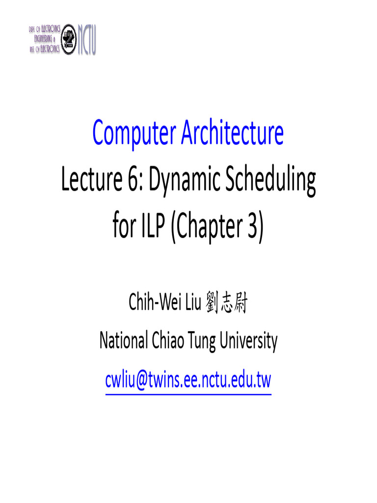 CA Lec06 Chpater 3 Dynamic Scheduling | PDF | Computing | Central Processing Unit