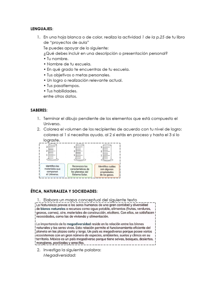 Actividades educativas para estudiantes | PDF