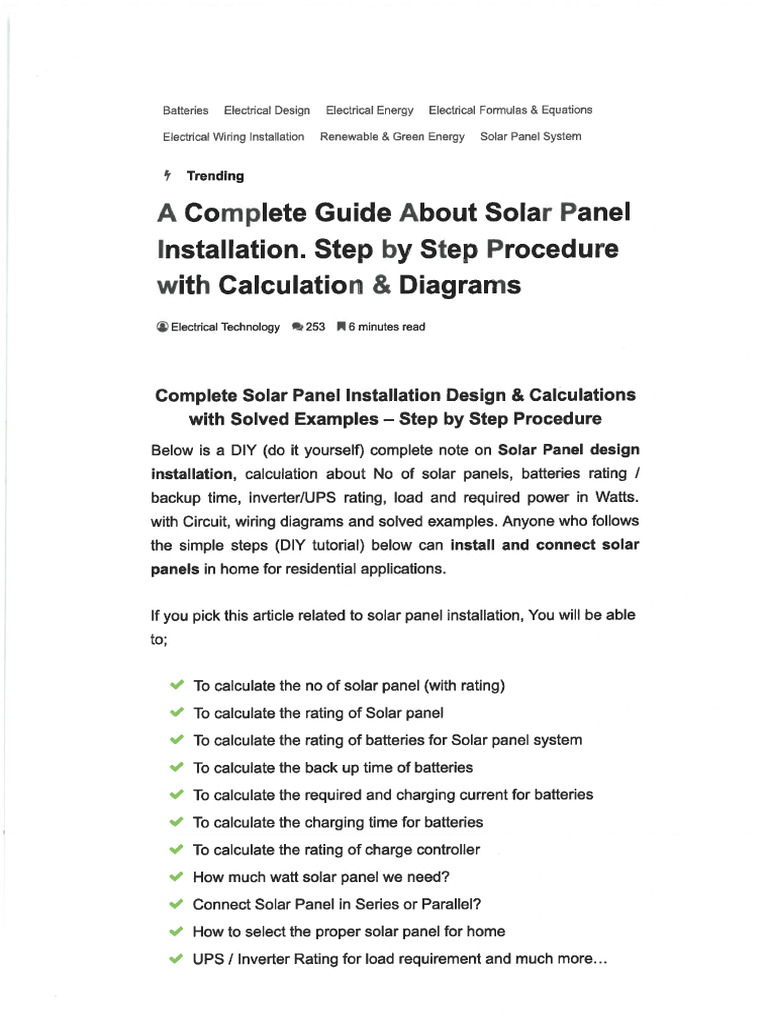 Solar Calculations | PDF