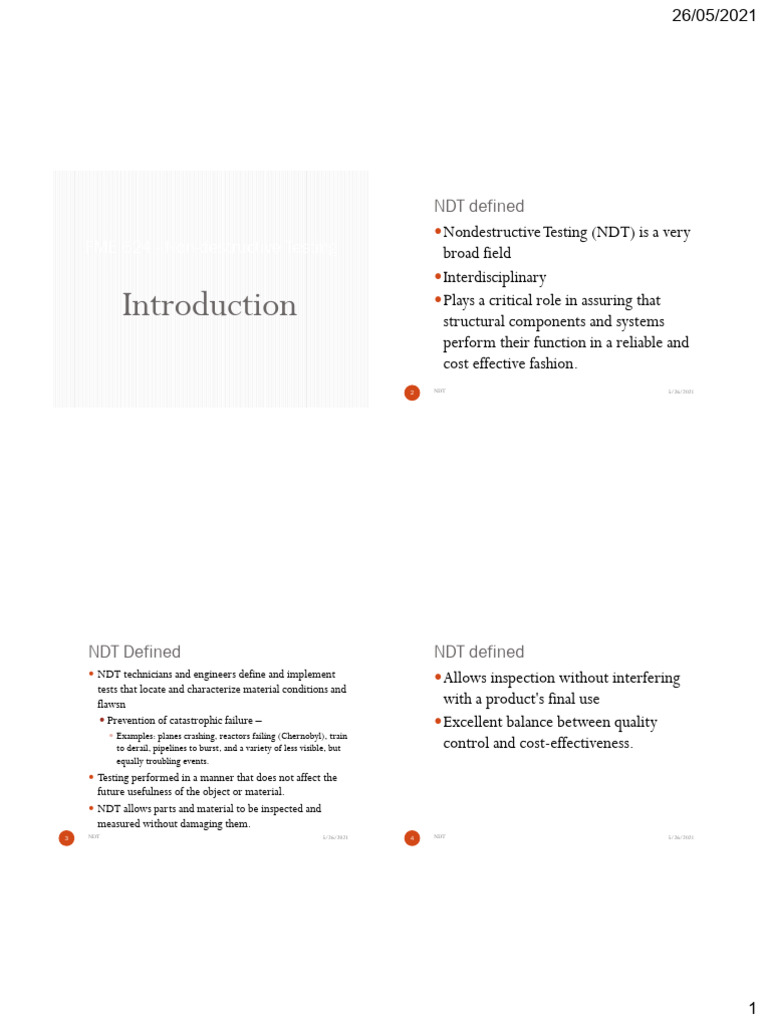 Ndt Introduction Pdf Nondestructive Testing Applied And