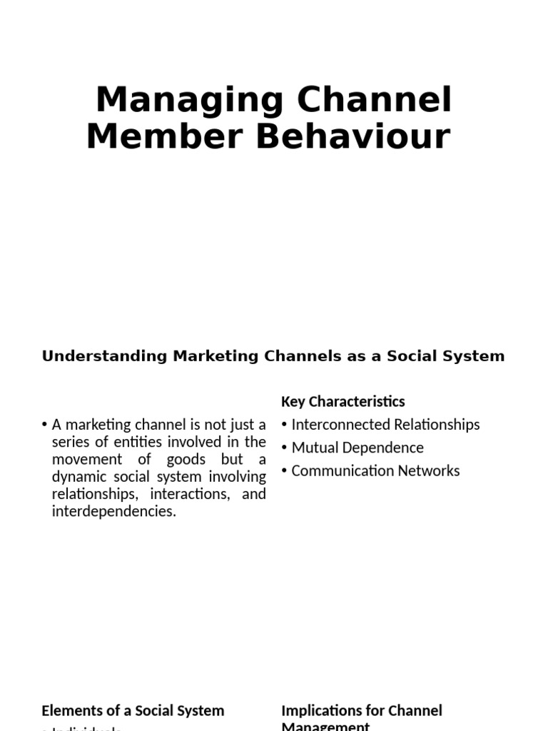 Module - 3 Managing Channel Member Behaviour | PDF | Marketing | Communication