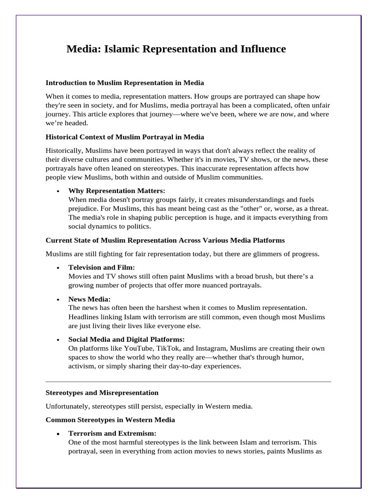 Muslim Representation in Media Today | PDF | Stereotypes | Islamophobia