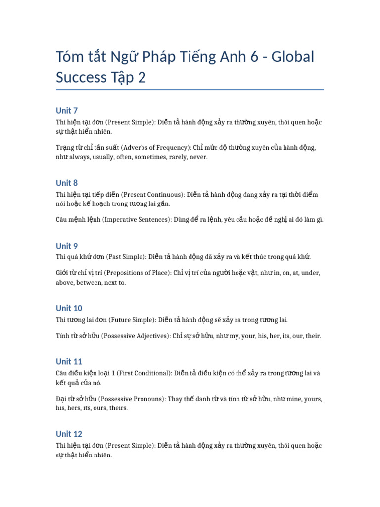 Đề thi ta gk2 6 | PDF