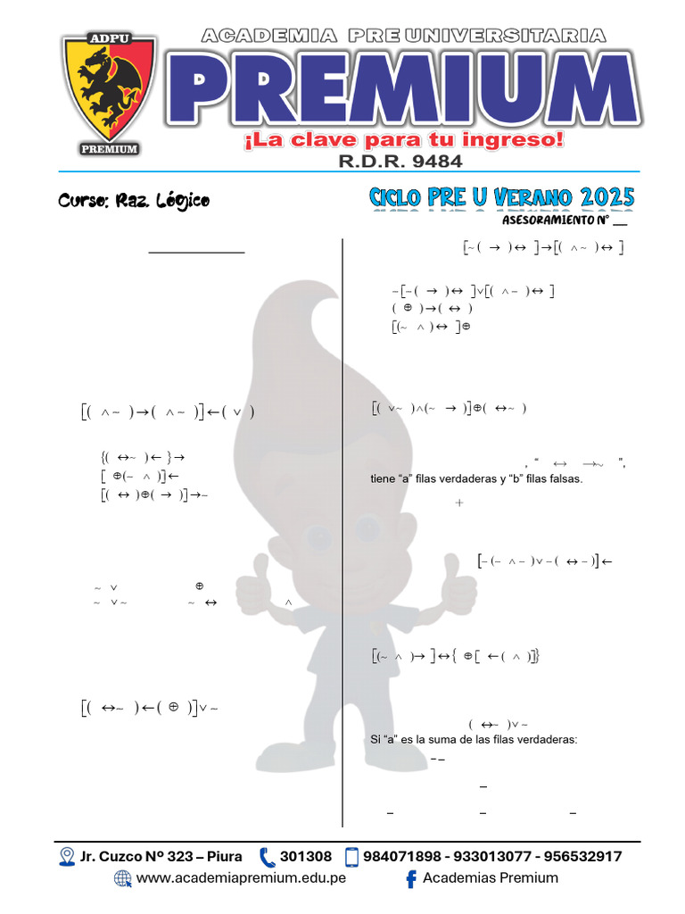 Raz Log-Pre U-Ver25-Ases-03 Verdad Formal | PDF | Proposición | Gramática
