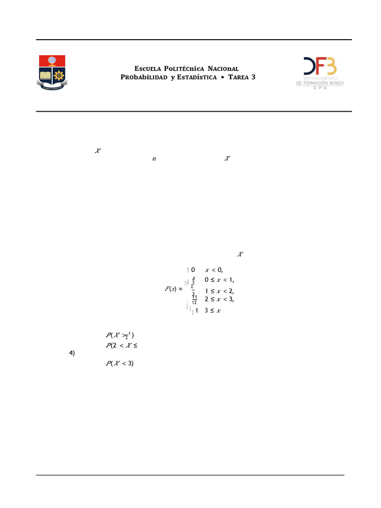 Tarea 3 | PDF | Variable aleatoria | Matemáticas Aplicadas