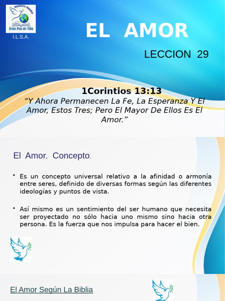 El Amor Leccion 29 JL | PDF | Amor | Creencia religiosa y doctrina