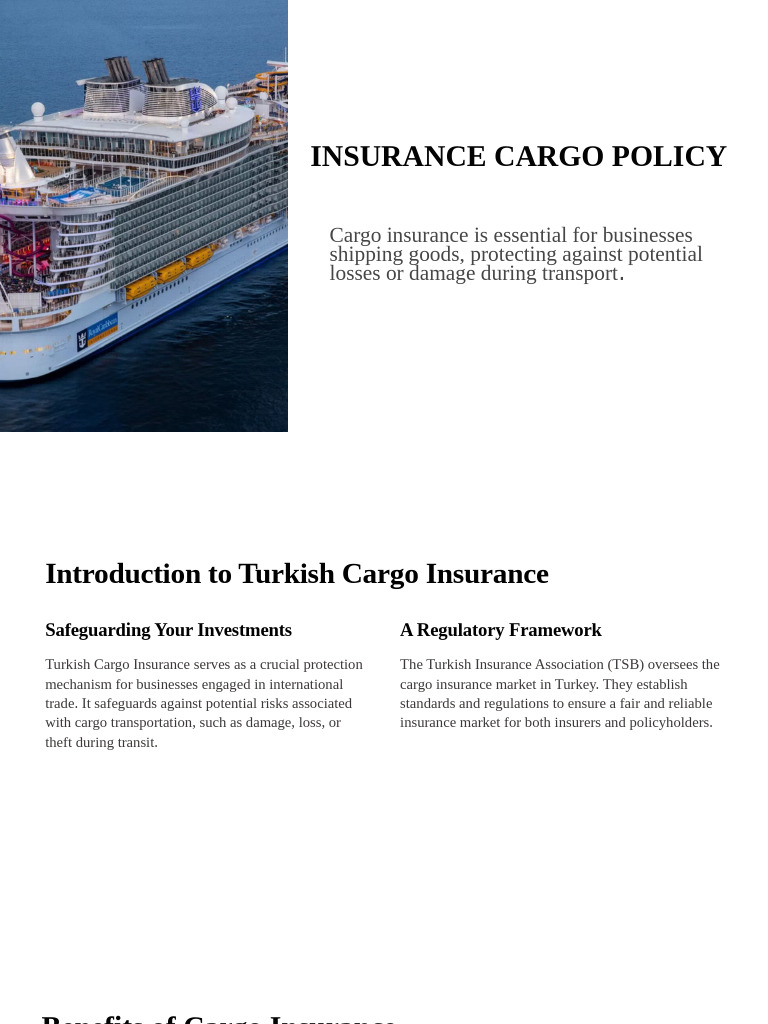 Turkish Cargo Insurance Overview | PDF | Insurance | Cargo