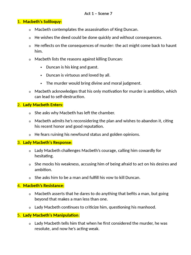 Act 1 worksheet | PDF | Macbeth | Murder