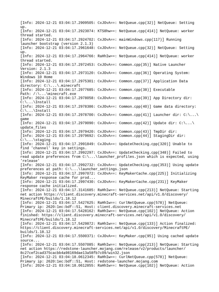 Minecraft Launcher Log Analysis | PDF | Operating System Technology | Ibm Pc Compatibles