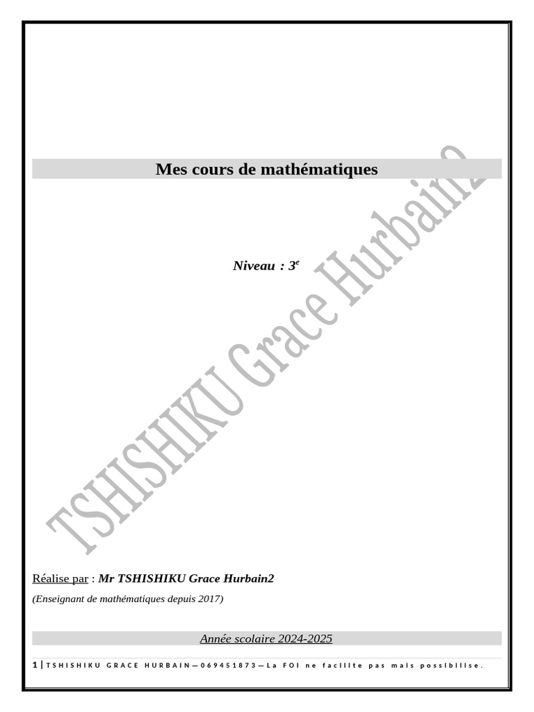 Mathématiques 3e : Nombres entiers et codage | PDF | Lexicologie | Notation