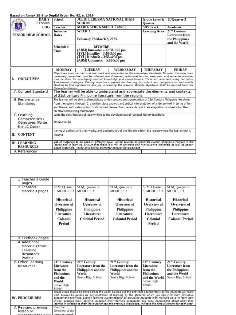 21ST-DLL-Q3-WEEK3-2 | PDF | Learning | Teachers