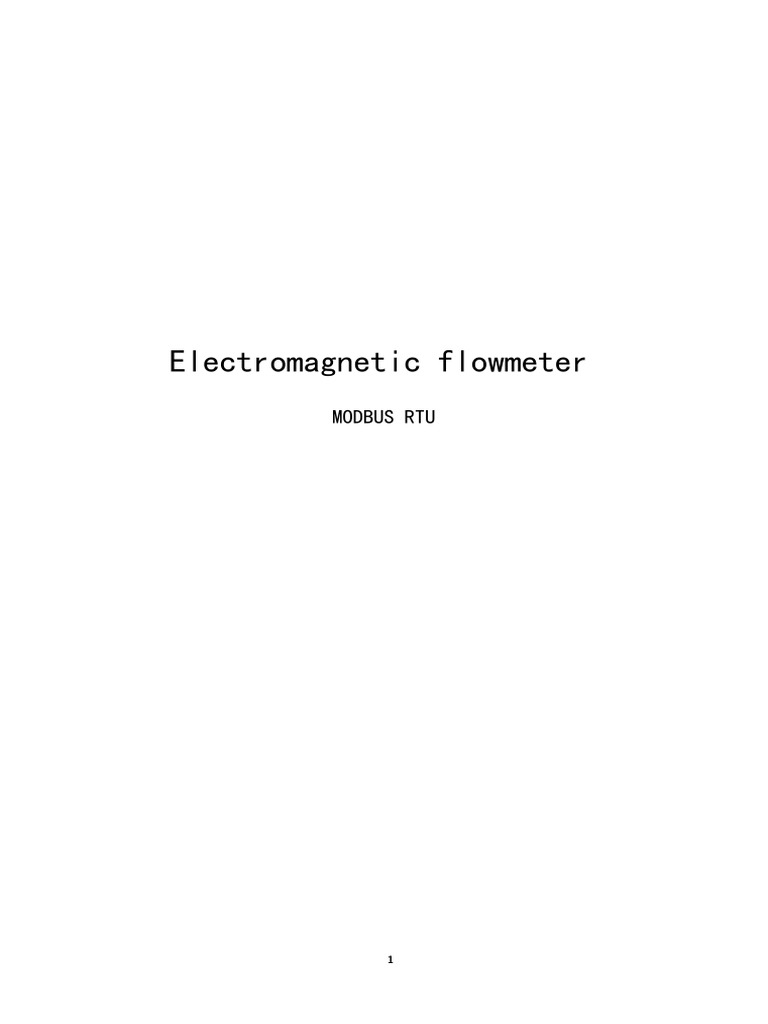 Electromagnetic Flowmeter MODBUS RTU | PDF | Integer (Computer Science) | Flow Measurement