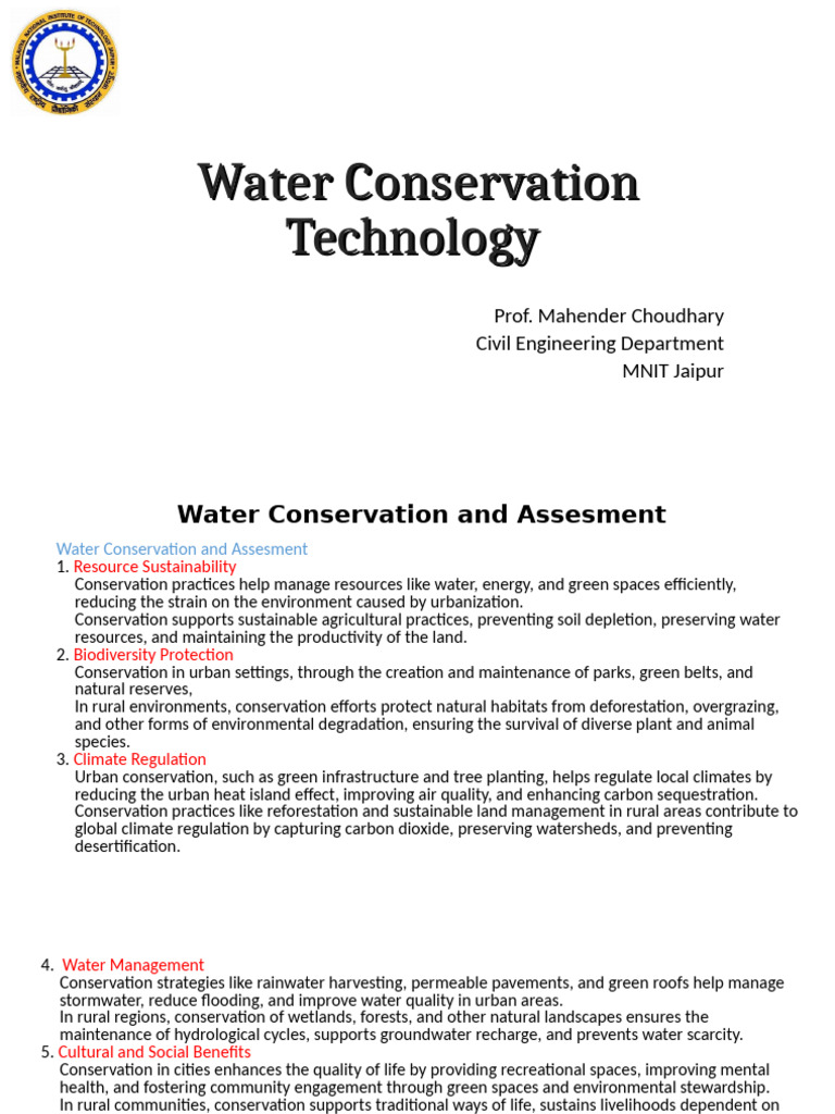 Water Conservation Technology | PDF | Surface Runoff | Groundwater