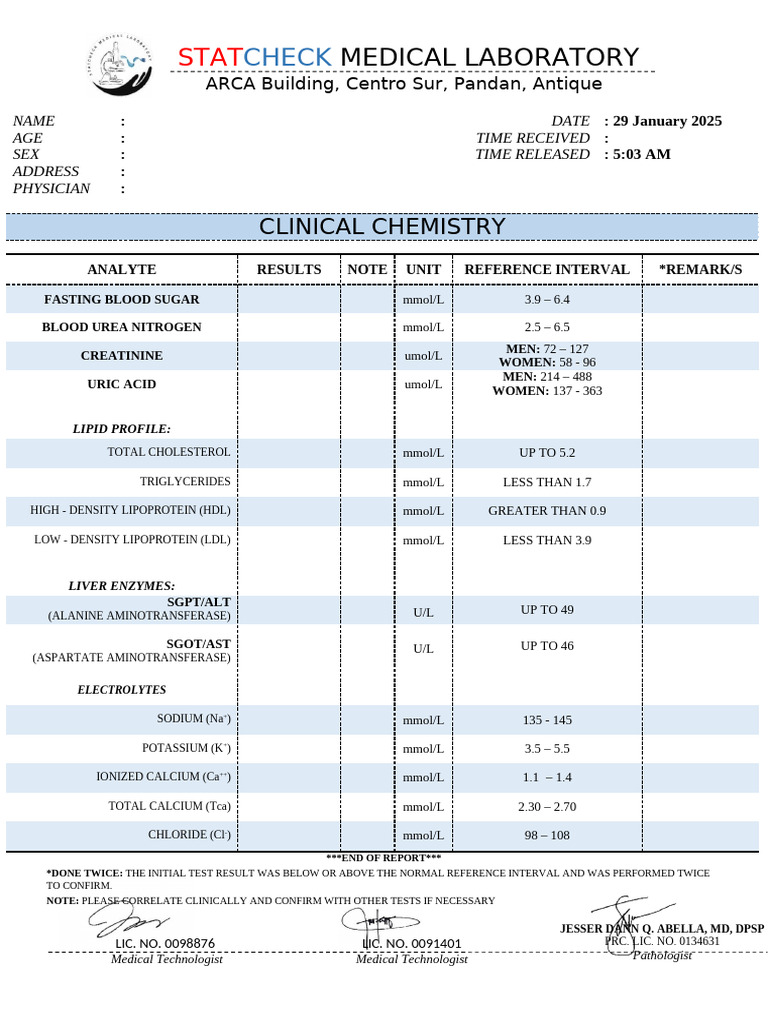 Chem With Electrolytes New Form - Copy | PDF | Alanine Transaminase ...