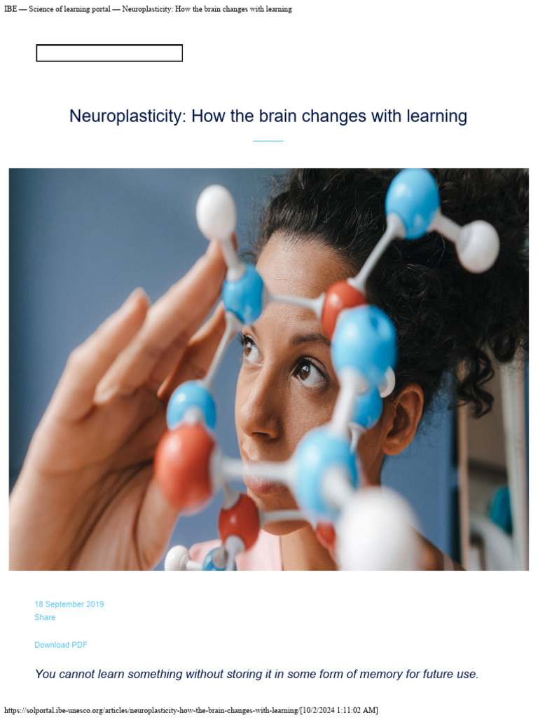 IBE - Science of Learning Portal - Neuroplasticity How The Brain ...