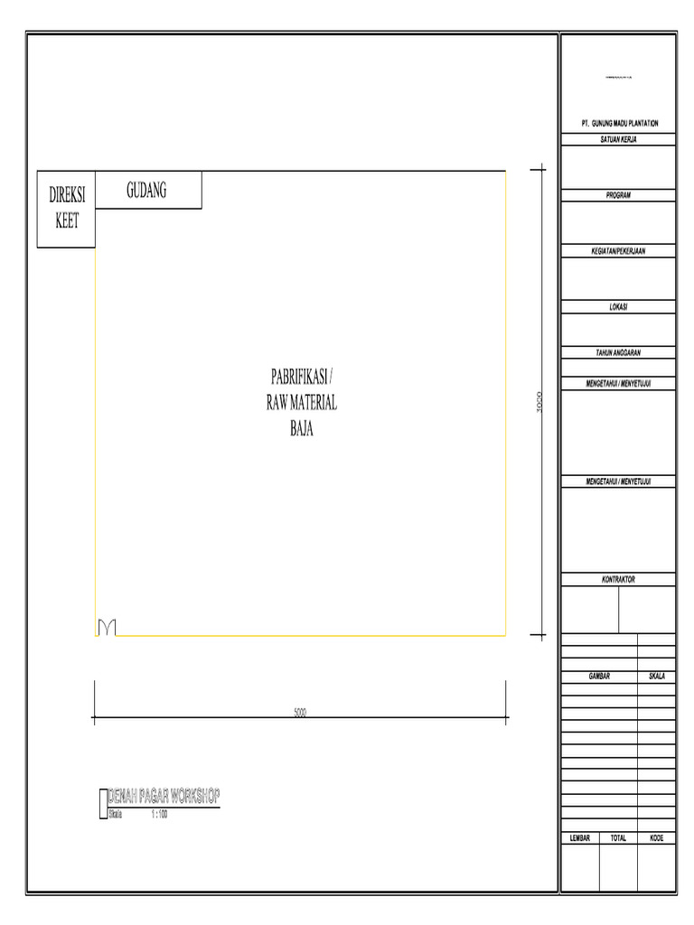 3.denah Pagar Workshop | PDF