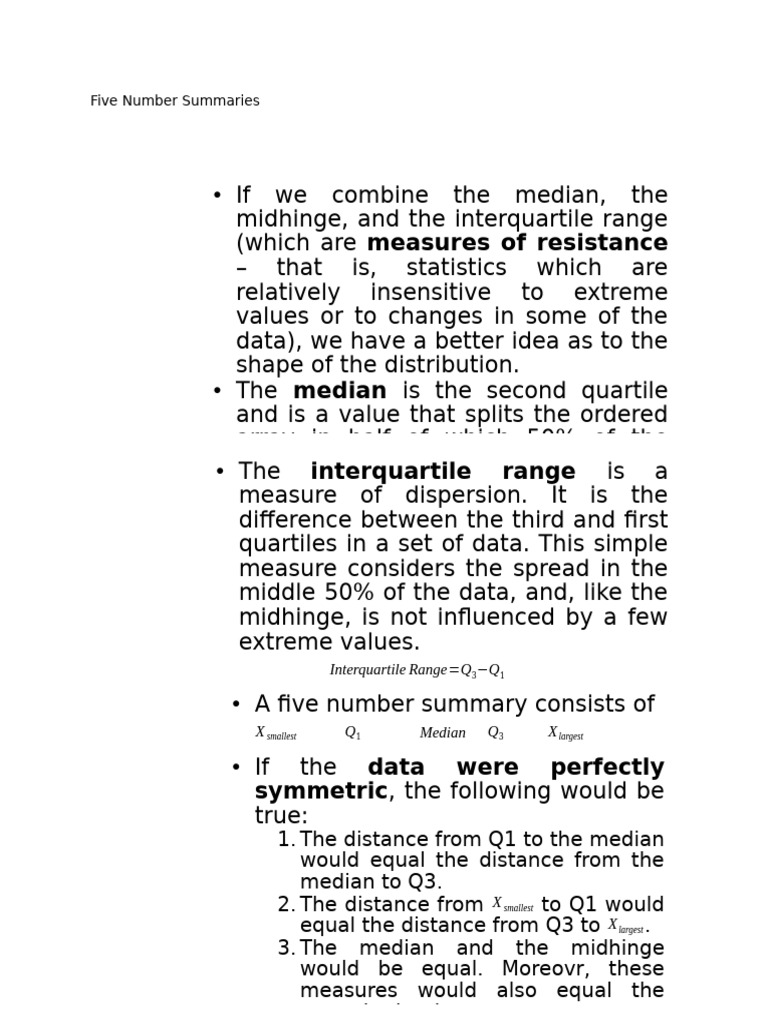 Five Number Summary Explained | PDF