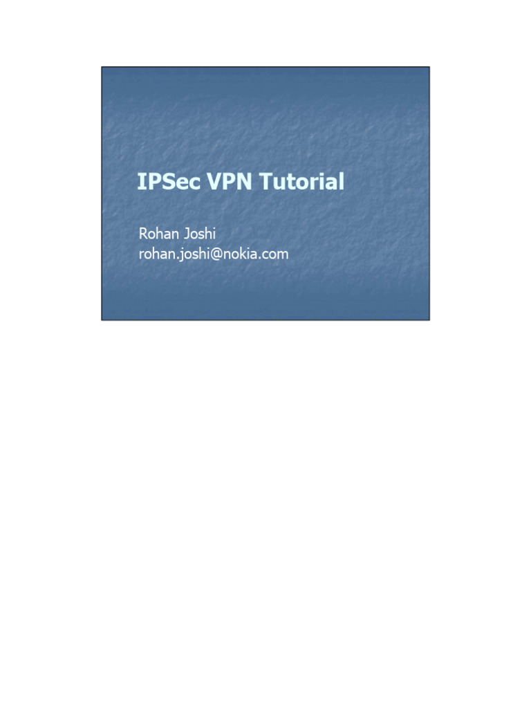 IP Sec VPN - Technology - SpeakerNotes | PDF | Virtual Private Network ...