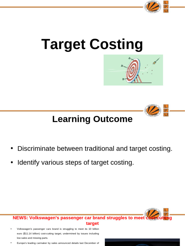 Target Costing | PDF | Profit (Economics) | Business Process