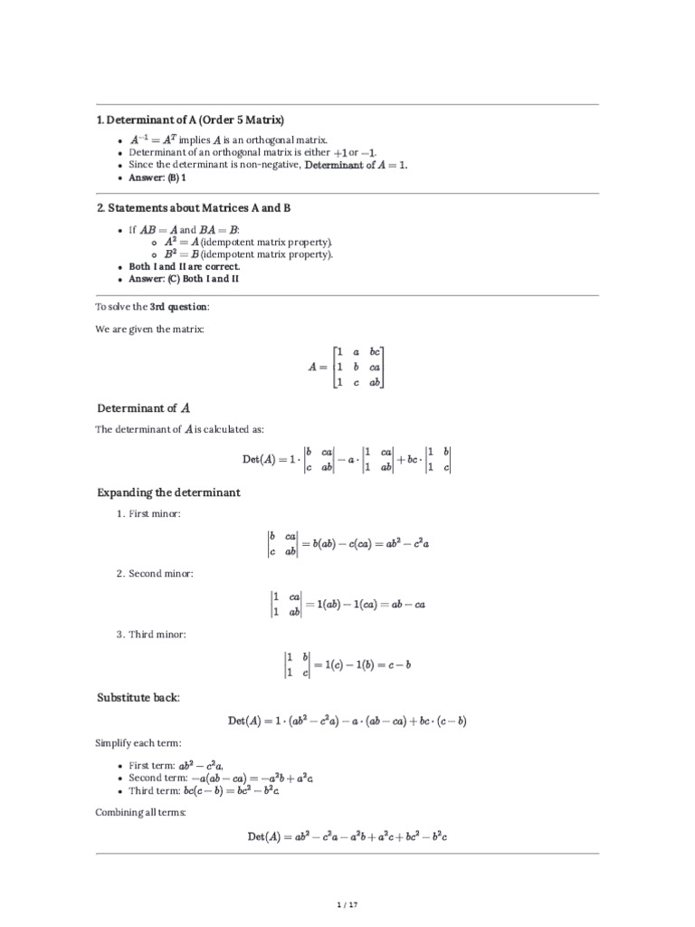 Math(1-50) | PDF | Determinant | Matrix (Mathematics)