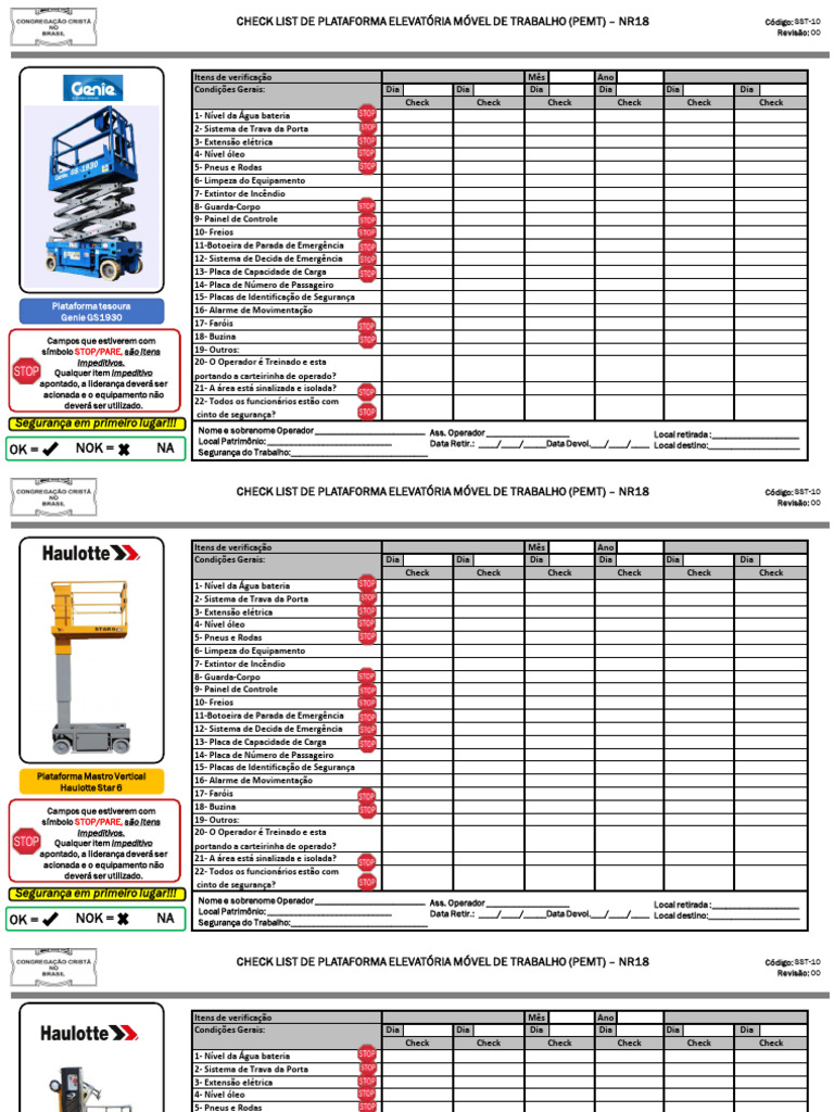 SST-07 - Check - List - Pemt - Congregaçâo | PDF
