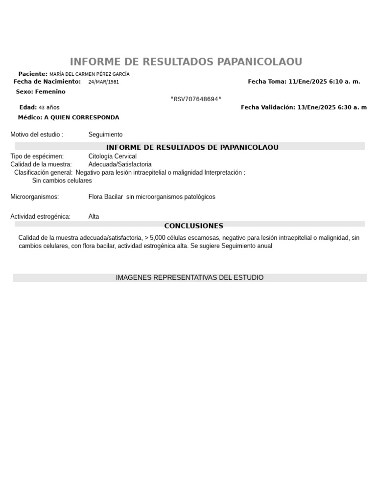 Resultados de Papanicolaou y VPH | PDF | Inmunología | Cáncer de cuello ...