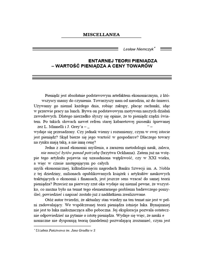 Podstawy Elementarnej Teorii Pienią | PDF