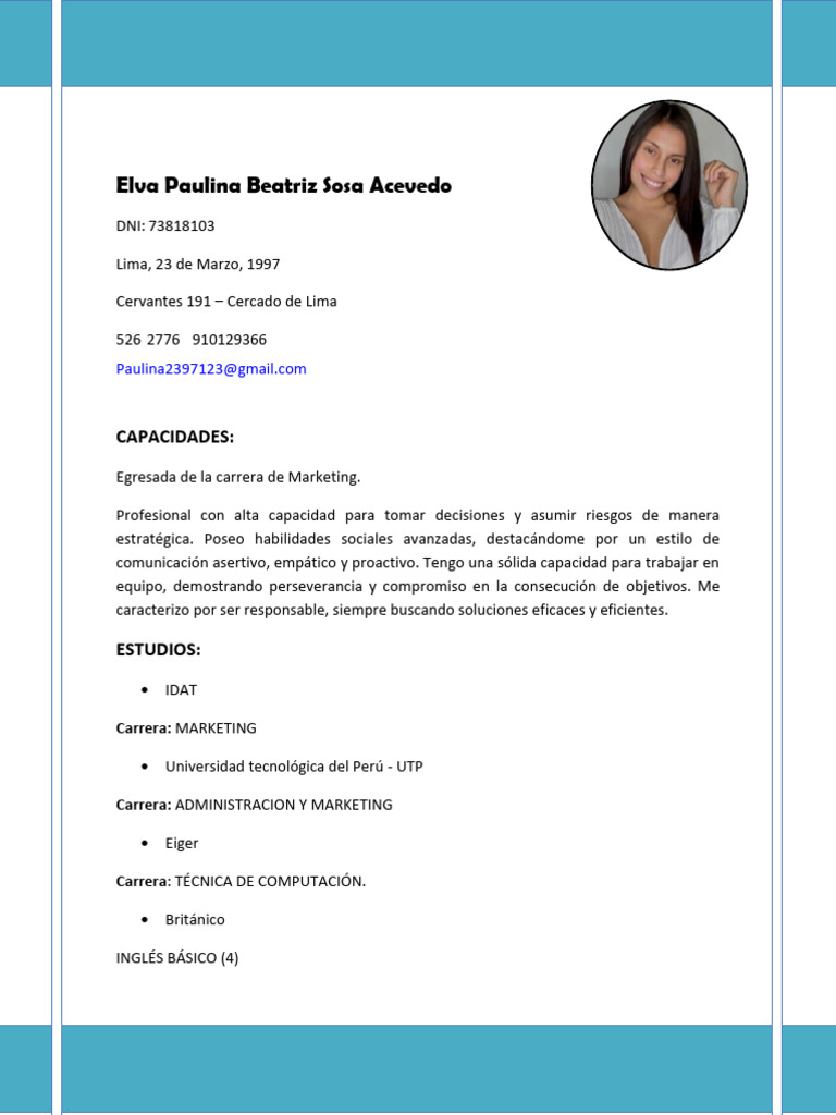 Curriculum Vitae Elva Sosa | PDF | Microsoft Office | Business