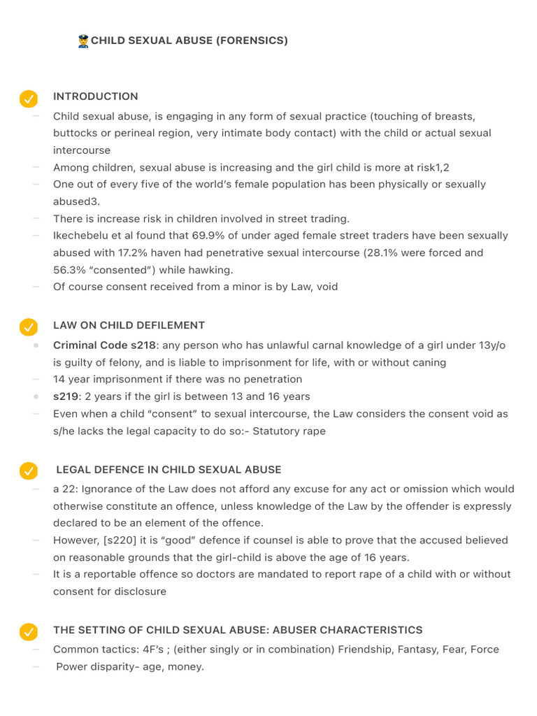 ? Child Sexual Abuse (Forensics) | PDF | Human Sexuality | Human ...