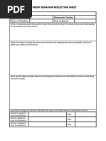 Detention Reflection Sheet | PDF