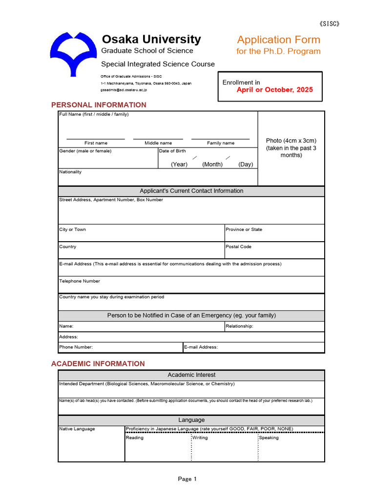 14.-SISC-Application Form DC2025 | PDF