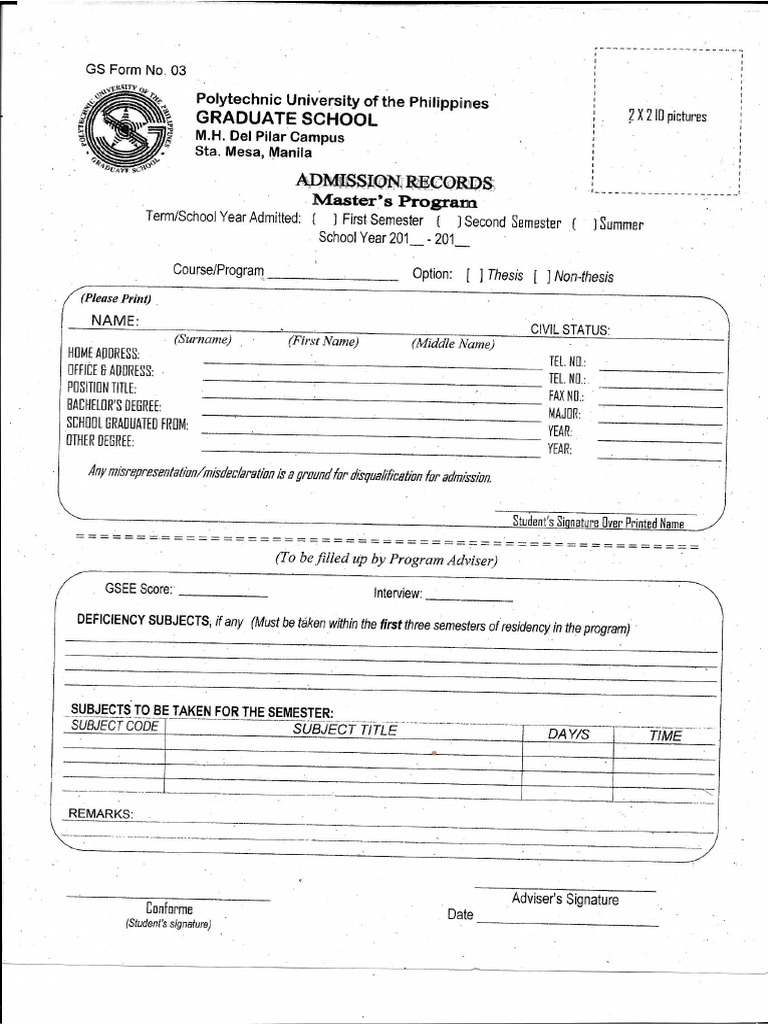 Manual Admission Record | PDF