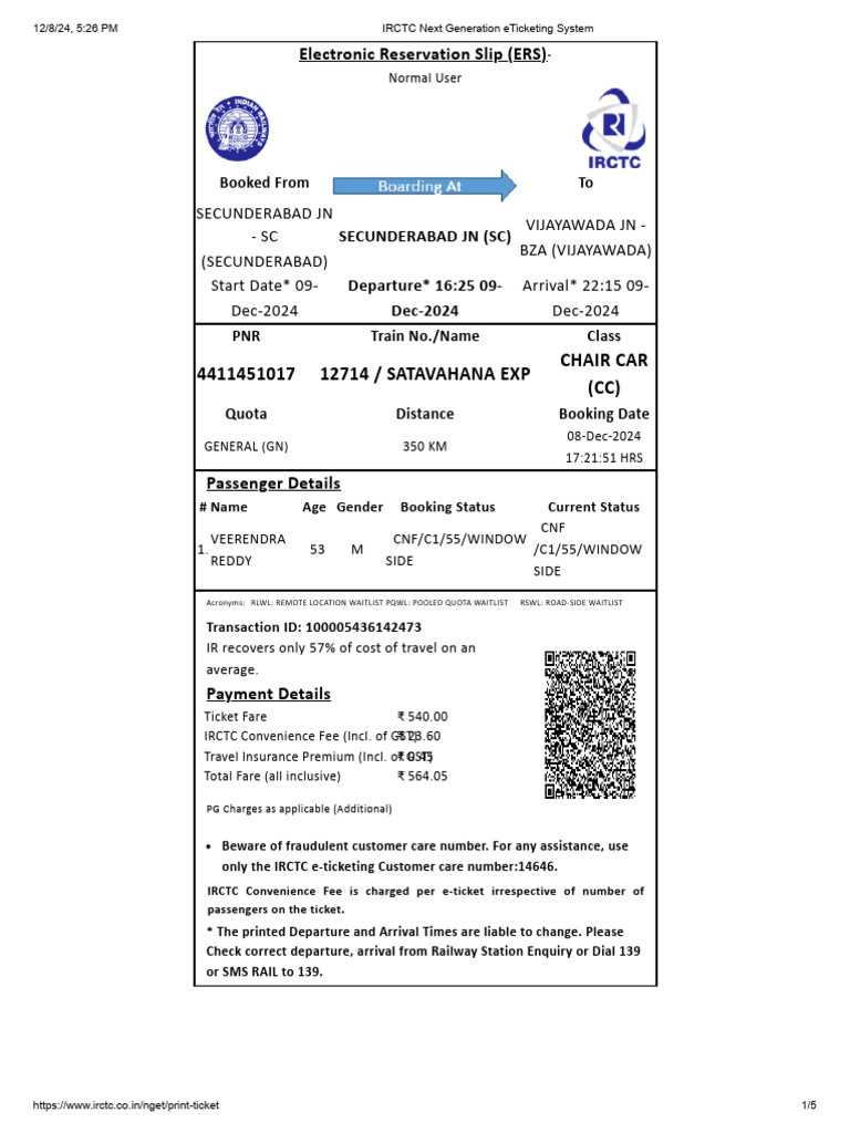 IRCTC Next Generation Eticketing System | PDF | Identity Document