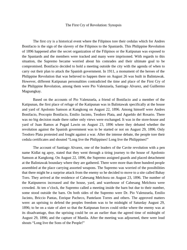 First Cry of Philippine Revolution Explained | PDF | Philippines ...