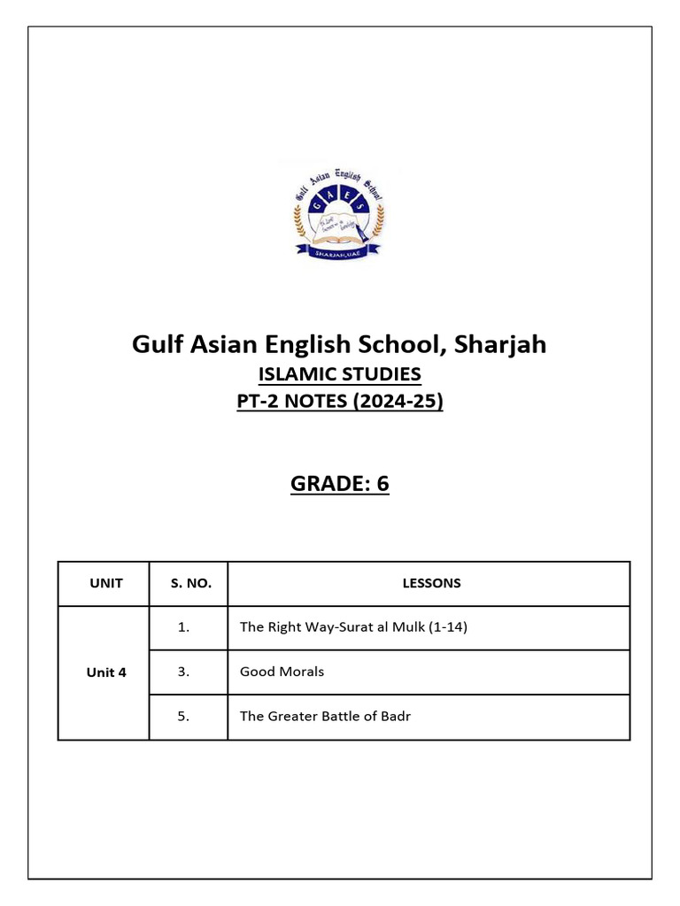 Islamic Studies Notes for Grade 6 | PDF | God In Islam | Surah