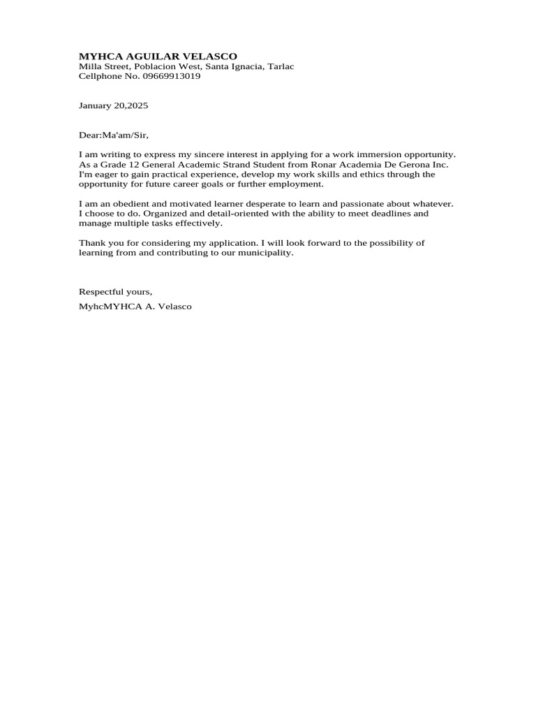 Application Letter (3) | PDF