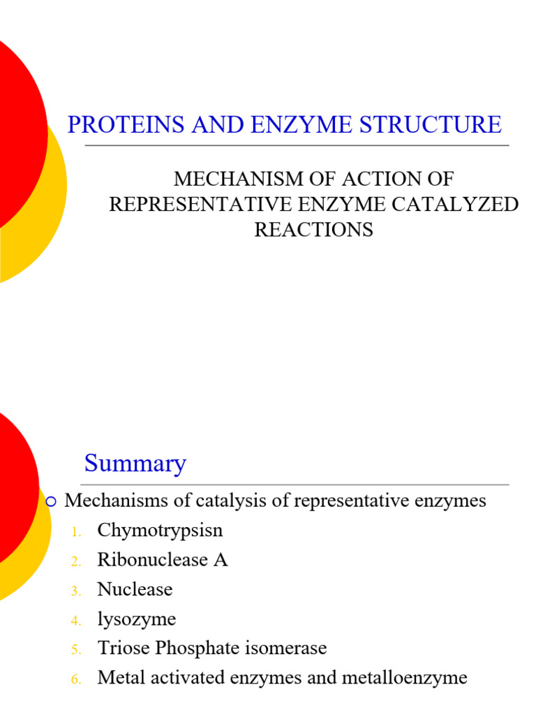10. Examples of Mechanism of Enzyme Catalyzed Reactions | PDF | Active ...