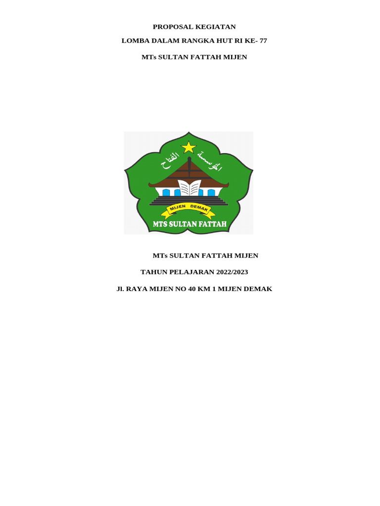PROPOSAL KEGIATAN 17AN 2022 | PDF