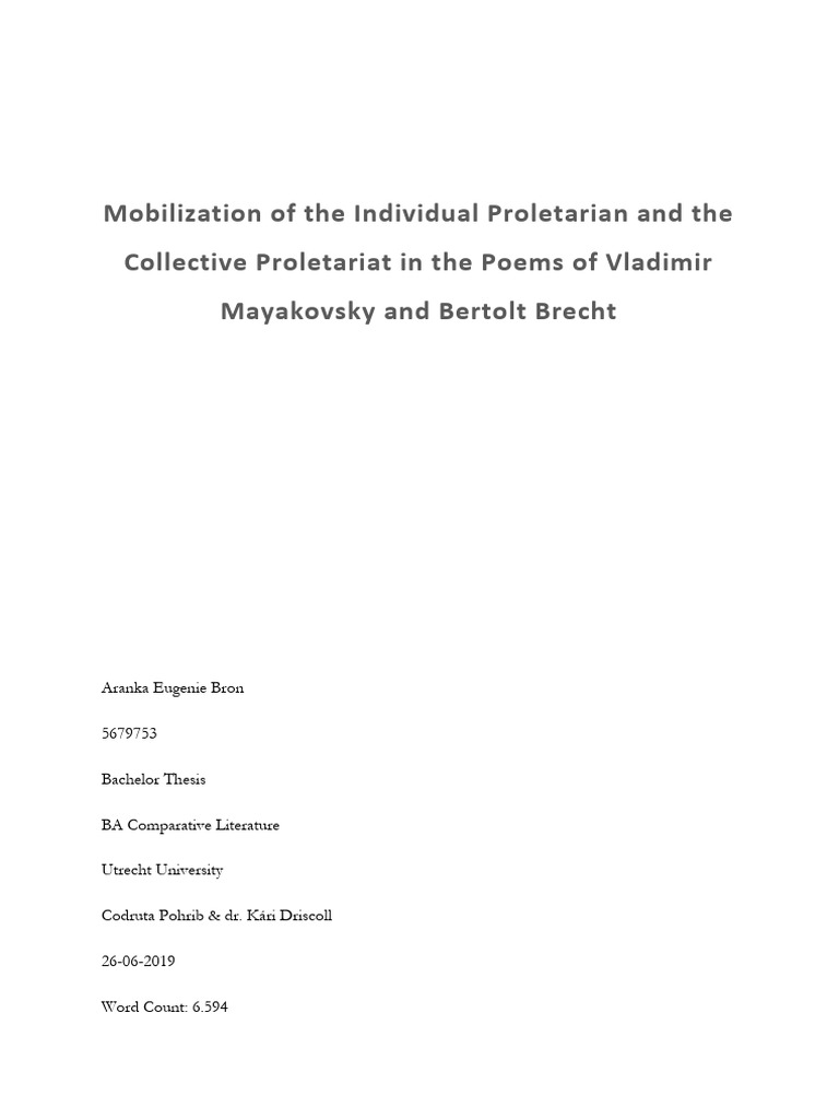 Comparative of Brecht, Mayakovsky | PDF | Communism | Ideologies