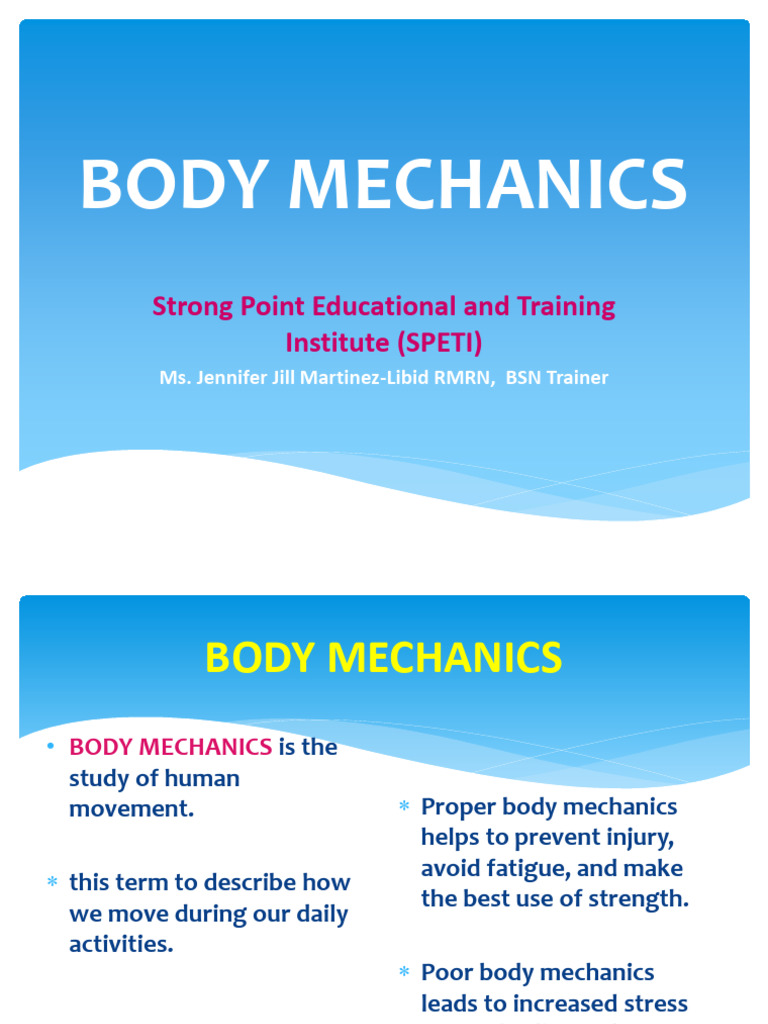 Body Mechanics for Safe Lifting Techniques | PDF