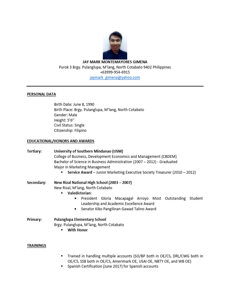 My Resume | PDF | Philippines